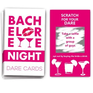 40 bachelorette party drinking game dare card - bachelorette scratch off cards - perfect for girls night out activity,bridal showers, bridal parties,girl party - bachelorette night dare card - 40 shee