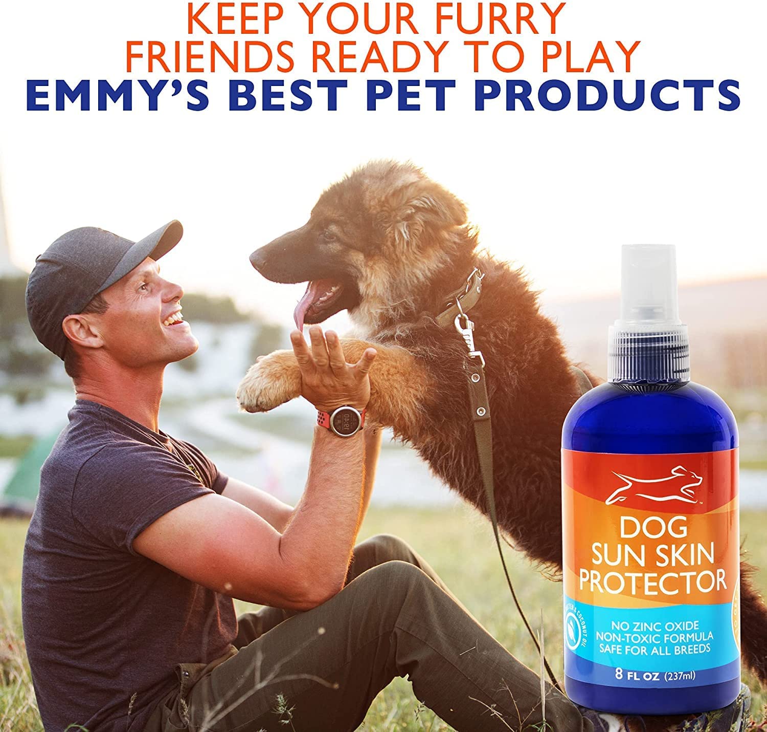 EBPP Dog Sunscreen Sun Skin Protector Spray 8 fl oz - Safe for All Breeds with No Zinc Oxide - Pet Protection and Moisturizer for Skin, Coat, Nose, Ears