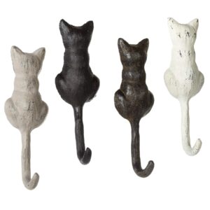 midwest-cbk cutsey cat tail 6 x 2 cast iron wall hook, set of 4