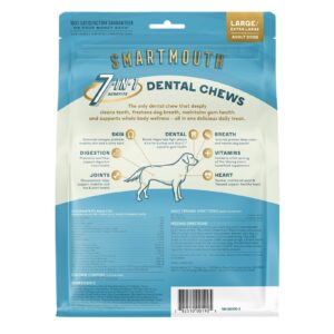 The Missing Link Smartmouth Vet Developed Dental Chew Treats, 7-in-1 Benefits: Healthy Teeth & Gums, Breath, Skin, Joints, Digestion, Heart, Immune System – Large/Extra Large 50-100lb+ Dogs, 28 Ct