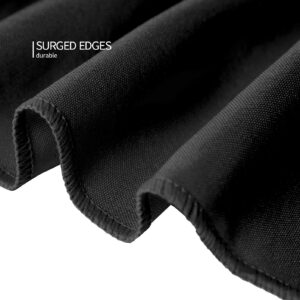 Surmente 2 Pack Black Fitted Tablecloths for 6 Foot Rectangle Tables, Black Table Covers for Weddings, Banquets, or Restaurants