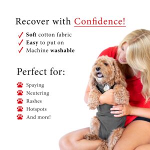 BellyGuard Recovery Suit for Dogs, After Surgery Dog Recovery Suit Female and Male, Soft Cotton Dog Surgery Suit Female Spay, Dog Surgical Recovery Suit Male Neuter, Comfy Surgical Onesie for Dogs.