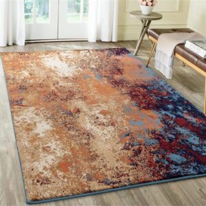 LUXE WEAVERS Modern Splatter Abstract Area Rug, Blue 8x10