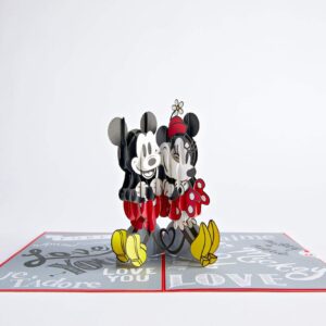 Lovepop Disney Mickey & Minnie In Love Pop Up Card - 3D Valentines Day Card Pop Up Valentines Day Card, Couples Card, Pop Up Greeting Card, Disney Birthday Card