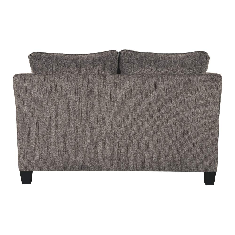 Signature Design by Ashley Nemoli Contemporary Chenille Loveseat with 2 Accent Pillows, Gray