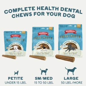 The Missing Link Smartmouth Vet Developed Dental Chew Treats, 7-in-1 Benefits: Healthy Teeth & Gums, Breath, Skin, Joints, Digestion, Heart, Immune System – Large/Extra Large 50-100lb+ Dogs, 28 Ct