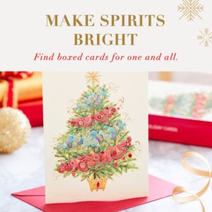 Papyrus Boxed Christmas Cards with Envelopes, Designed by House of Turnowsky, Special Wishes, Christmas Trees (14-Count)