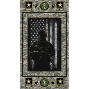 sykel enterprises army miltary 24 x 44 inches panel sykel 1195-a armed forces cotton fabric - sold by panel