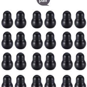 Replacement Stethoscope Ear Tips Earpieces Universal Soft Silicone Ear Plugs Earbuds Snap Tight Soft Sealing Ear Tips (Black, 24 Pieces)