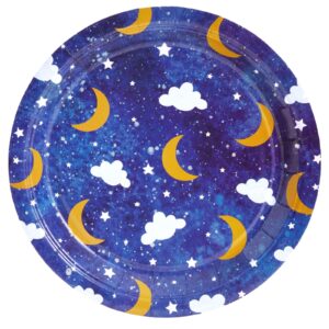 BLUE PANDA Twinkle Twinkle Little Star Baby Shower Decorations with Paper Plates, Napkins, Cups and Cutlery (Serves 24) - Moon and Stars Baby Shower Plates - Over the Moon Baby Shower Decorations