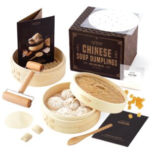 original chinese soup dumpling steamer kit | bamboo steamer basket set | unique gifts for cooks, chef gifts for friends | cooking gifts for sister or brother | unique christmas gifts for women & men