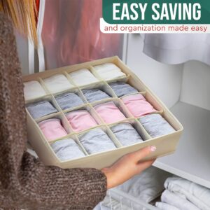 2Pcs Dresser Drawer Organizers - Underwear Drawer Organizer Sock Organizer Closet Organization and Storage Drawers Organizer - 40 Cell Sock Drawer Organizer Divider Closet Drawers Underwear Organizer