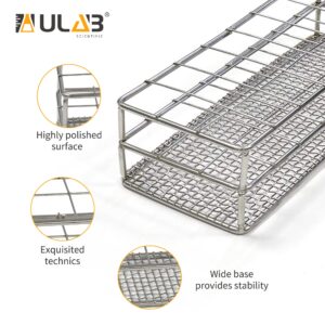 ULAB Stainless Steel Test Tube Rack, Wire Constructed, 24 Places, Suitable for Tubes of Dia.≤25mm, UTR1010