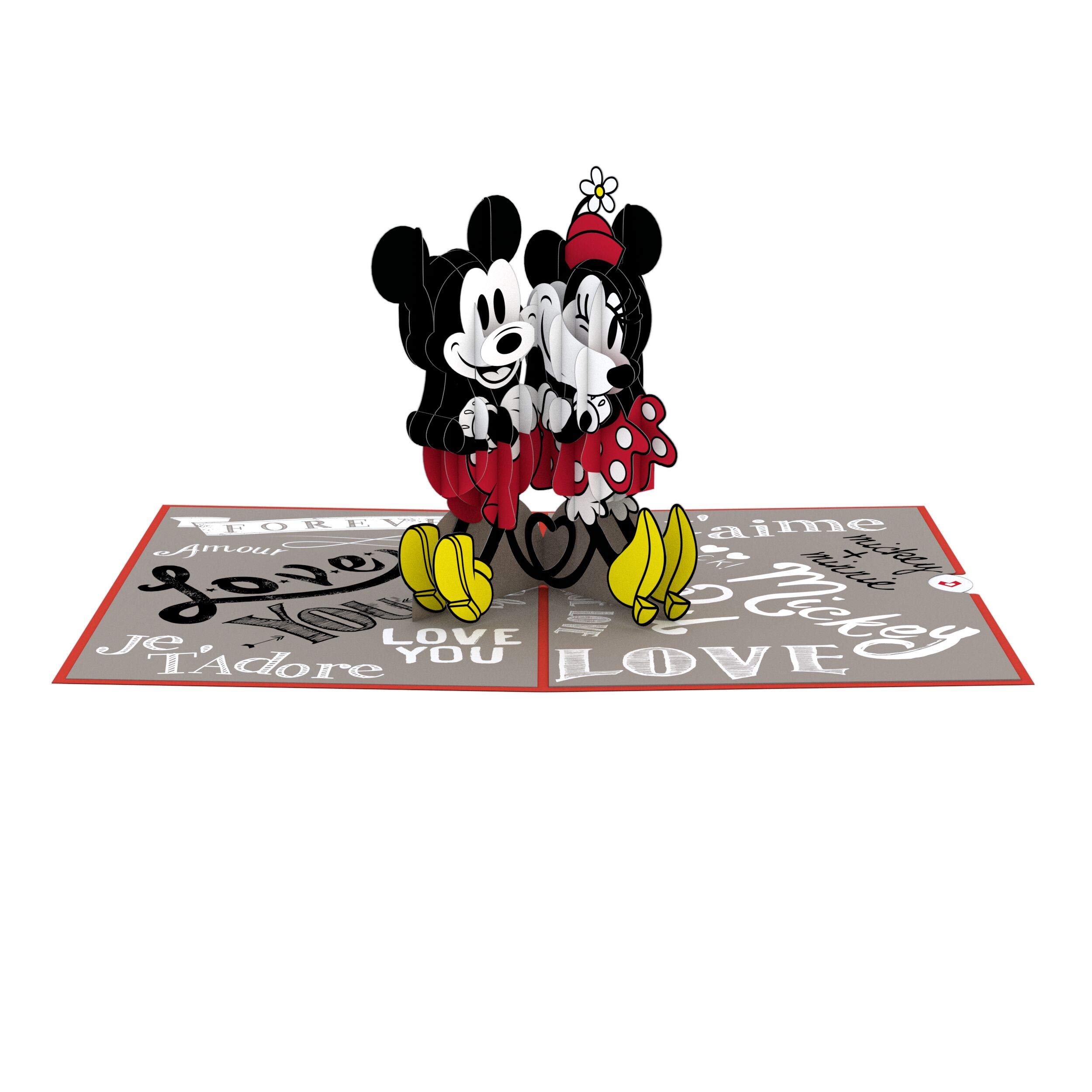 Lovepop Disney Mickey & Minnie In Love Pop Up Card - 3D Valentines Day Card Pop Up Valentines Day Card, Couples Card, Pop Up Greeting Card, Disney Birthday Card