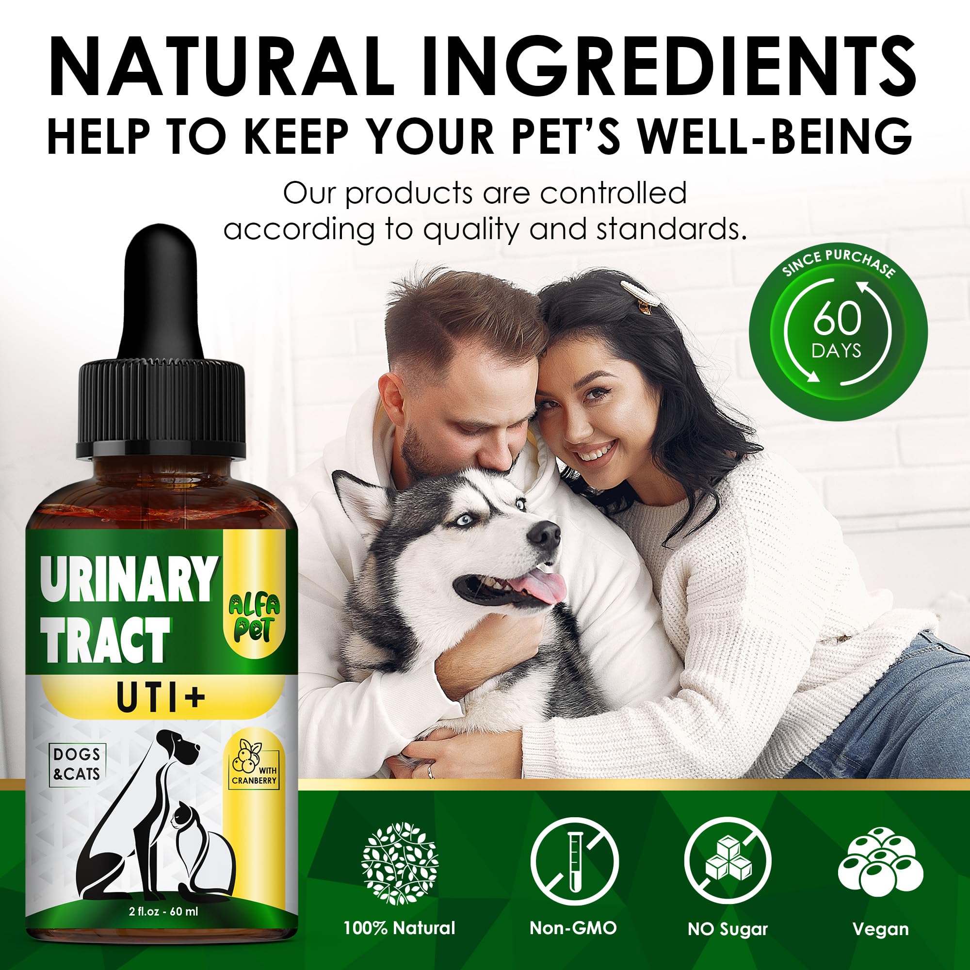 Cat Urinary Tract Infection Treatment • Dog UTI Treatment • Dog & Cat Urinary Supplement • Care for Bladder & Kidney • Herbal Composition • 2 Oz