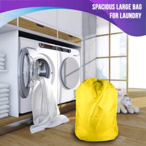 Nylon Laundry Bags Bulk 30" X 40" – Pack of 12 bags, for Heavy Duty Use, Commercial, Laundromats and Household Storage, machine washable - Made in the USA (Yellow)