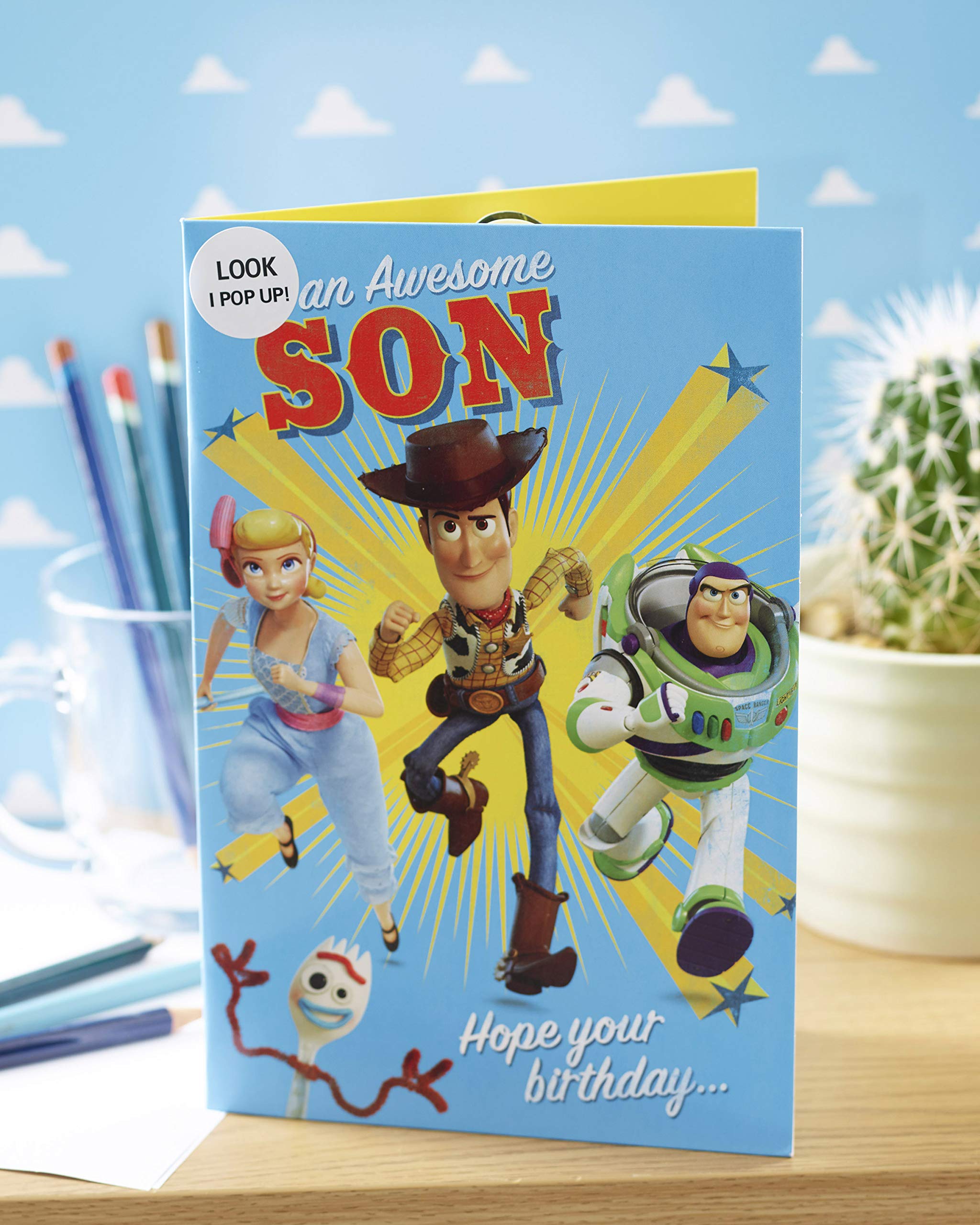 Son Birthday Card - Birthday Card for Son - Kids Birthday Card - Toy Story 4 Card - Disney Birthday Card - Giftcard for Kids - Toy Story Birthday Gifts