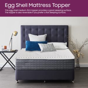 Mayton 1-Inch High Density Convoluted Egg Shell Breathable Foam Topper,Adds Comfort to Mattress, King Size