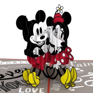 lovepop disney mickey & minnie in love pop up card - 3d valentines day card pop up valentines day card, couples card, pop up greeting card, disney birthday card