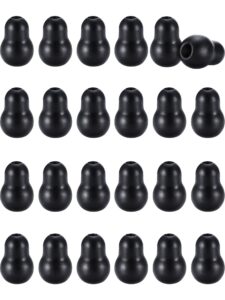 replacement stethoscope ear tips earpieces universal soft silicone ear plugs earbuds snap tight soft sealing ear tips (black, 24 pieces)