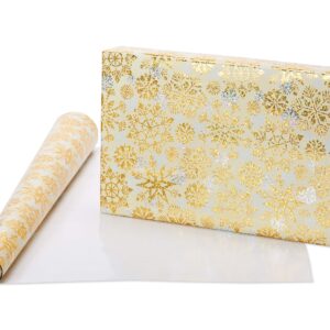 Papyrus Wrapping Paper Rolls for Christmas, Hanukkah, and All Holidays, Snowflakes Print and Metallic Silver (3 Rolls, 62.5 sq. ft.)