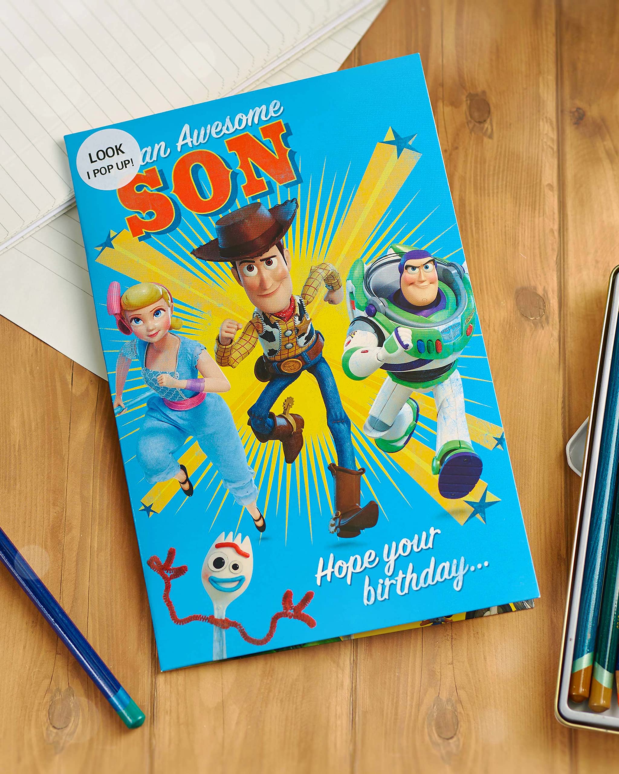 Son Birthday Card - Birthday Card for Son - Kids Birthday Card - Toy Story 4 Card - Disney Birthday Card - Giftcard for Kids - Toy Story Birthday Gifts