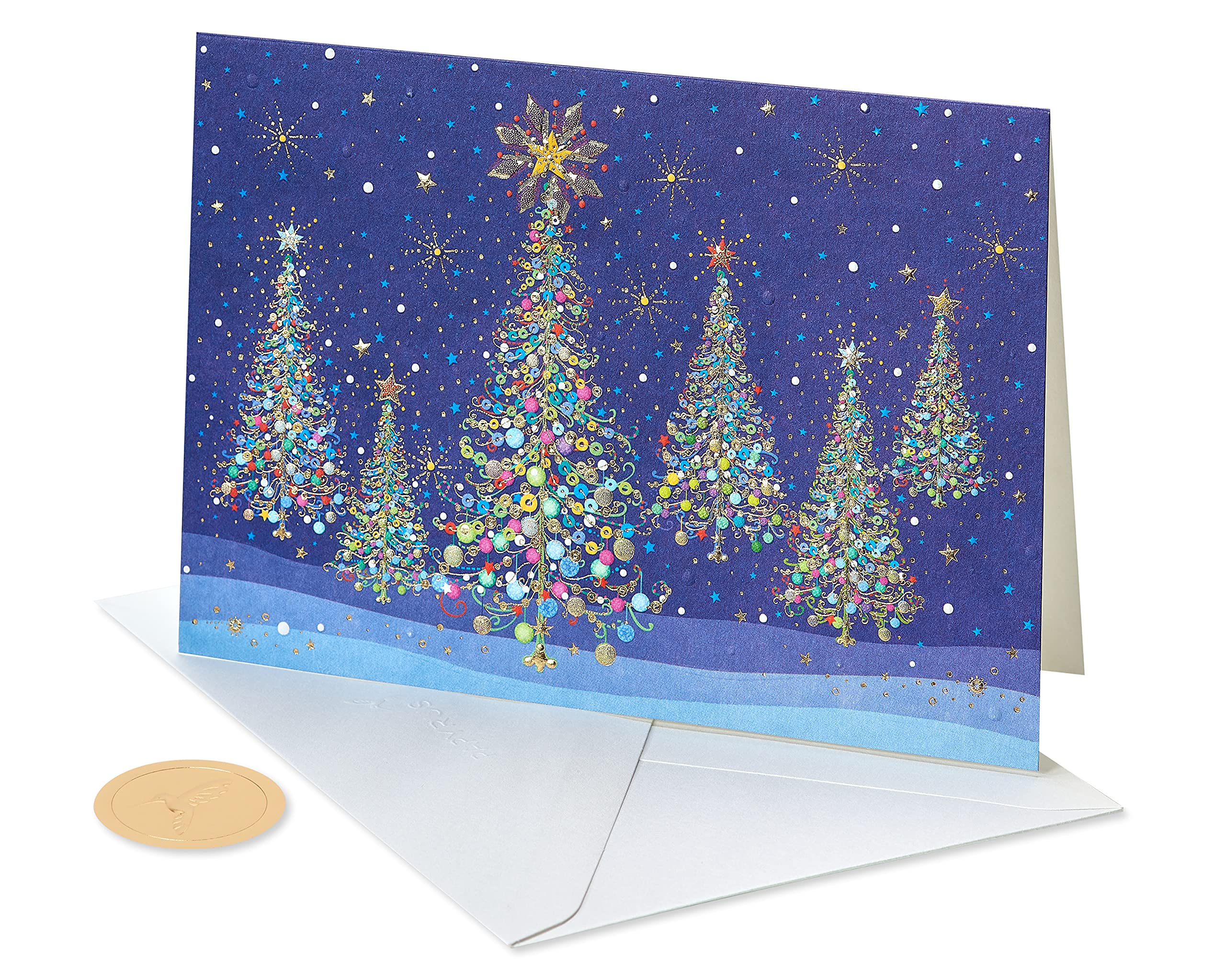 Papyrus Boxed Christmas Cards with Envelopes, Designed by House of Turnowsky, Special Wishes, Christmas Trees (14-Count)