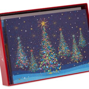 Papyrus Boxed Christmas Cards with Envelopes, Designed by House of Turnowsky, Special Wishes, Christmas Trees (14-Count)