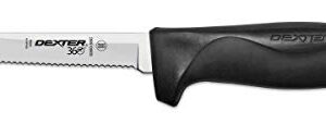 Dexter 5" Scalloped Utility Knife, Black Handle