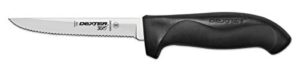 dexter 5" scalloped utility knife, black handle