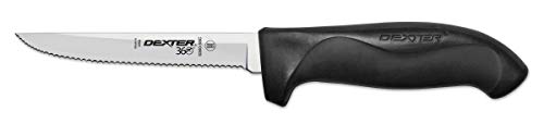 Dexter 5" Scalloped Utility Knife, Black Handle