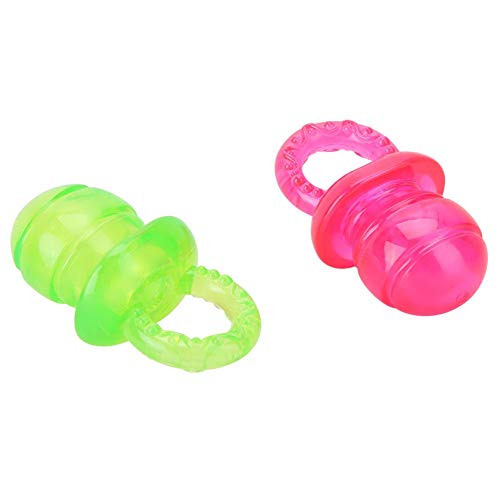 HEEPDD 2Pcs Dog Pacifier Chew Toys, Pet Puppy Molar Chewing Training Toys Bite Resistant Rubber Clean Teeth Tools for Pet Puppy Dogs Cats (Red Green)