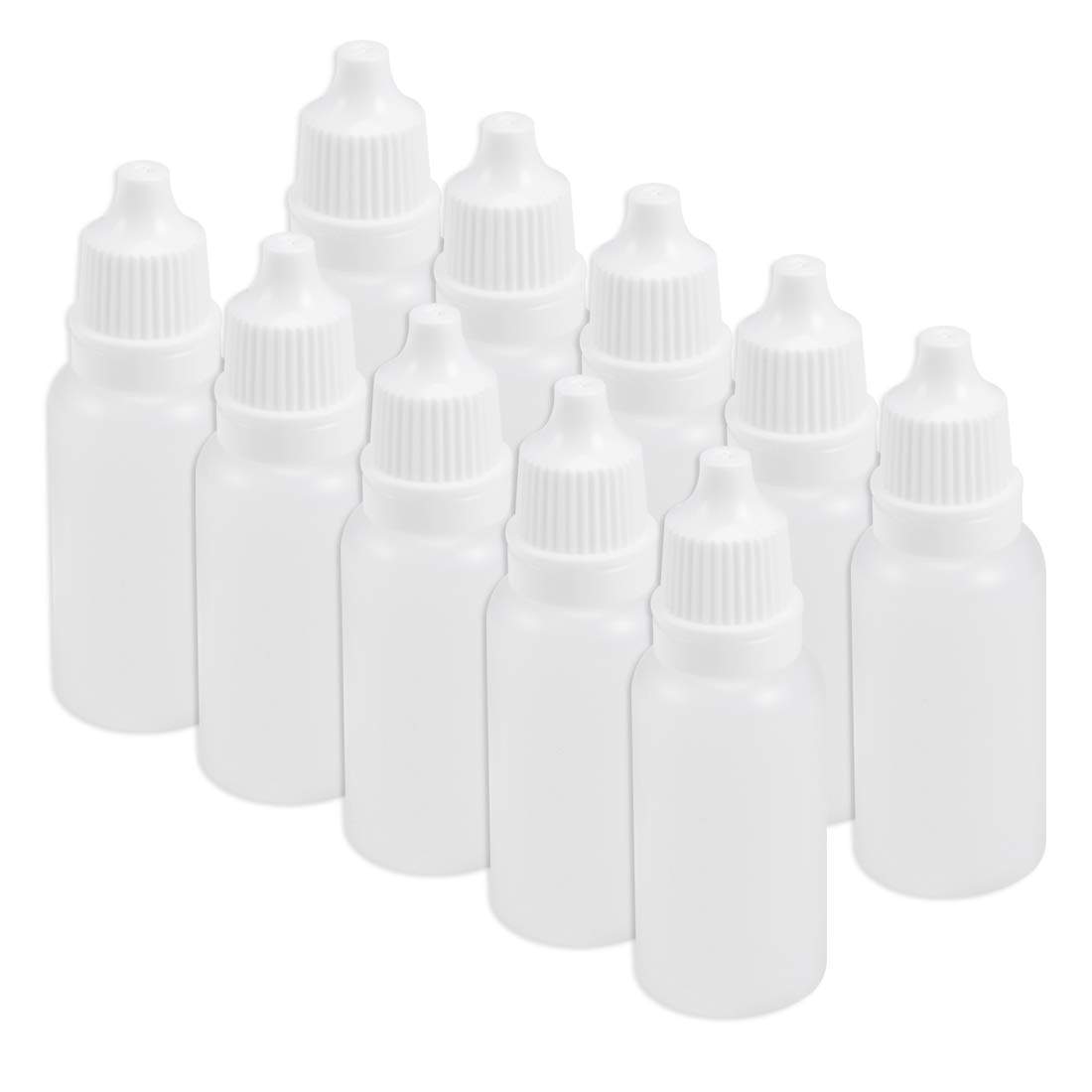 uxcell Plastic Dropper Bottle, 15ml/0.5oz Small Mouth Drop Bottles Empty Squeezable Eye Liquid Dropper Bottle 10pcs