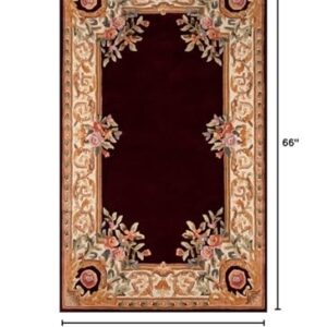 Momeni Harmony India Wool Hand Tufted Traditional Burgundy Area Rug 3'6"" X 5'6""" (HARM2HAI-7BUR3656)