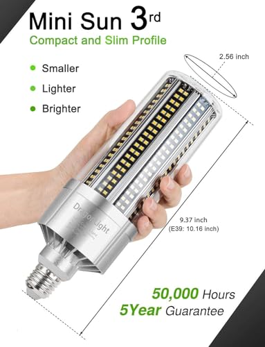 DragonLight 120W Commercial Grade Corn LED Light Bulb(400 Watt Metal Halide/HID/HPS Replacement) E26/E39 Large Mogul Base LED Lamp 5000K Daylight 14,400LM for High Bay Area Lighting