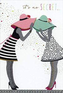 pictura woman in hats whispering secrets sara miller birthday card for friend