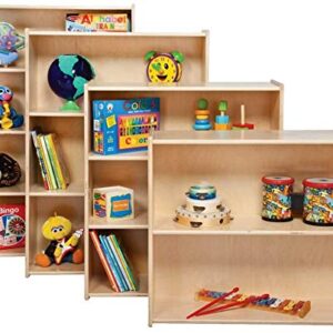 Contender Kids Storage Organizer for Toys, Games, Art, and Books, 2 Shelves, Wood Furniture for Toddlers, Children, Daycare, Classroom, 47-inch Width