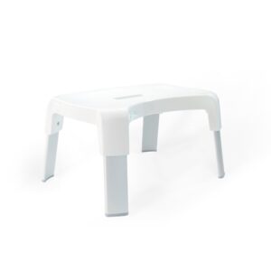 better living products smart multi-purpose bathroom/shower stool, white with aluminum legs