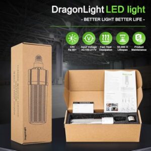 DragonLight 120W Commercial Grade Corn LED Light Bulb(400 Watt Metal Halide/HID/HPS Replacement) E26/E39 Large Mogul Base LED Lamp 5000K Daylight 14,400LM for High Bay Area Lighting