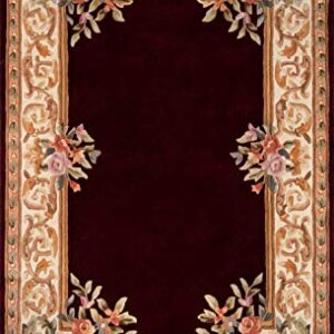 Momeni Harmony India Wool Hand Tufted Traditional Burgundy Area Rug 3'6"" X 5'6""" (HARM2HAI-7BUR3656)