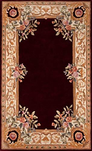 Momeni Harmony India Wool Hand Tufted Traditional Burgundy Area Rug 3'6"" X 5'6""" (HARM2HAI-7BUR3656)