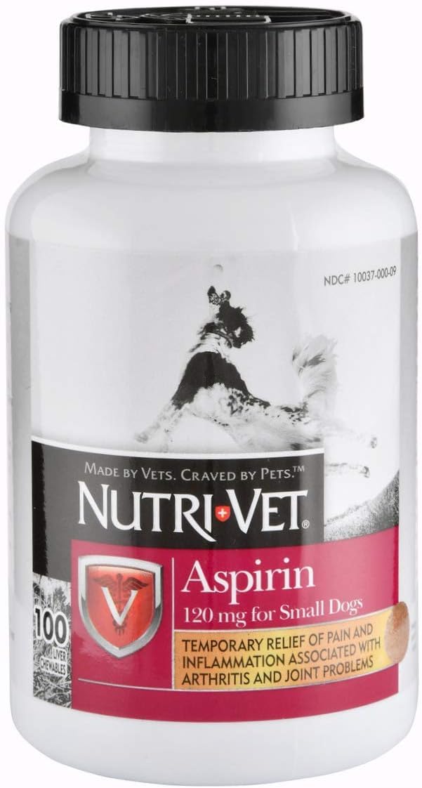 Nutri-Vet K9 Aspirin 120mg Liver Chewables for Small Dogs 100 count - 3 Pack