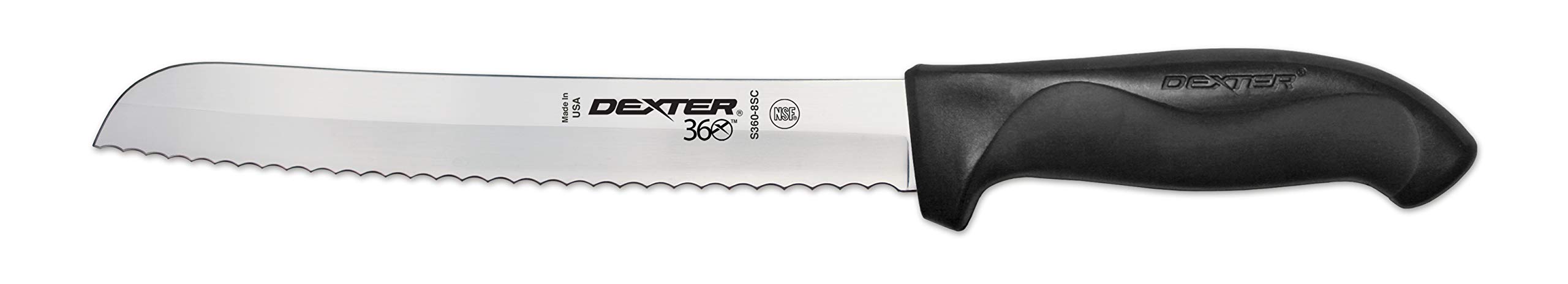 Dexter 8" Scalloped Bread Knife, Black Handle