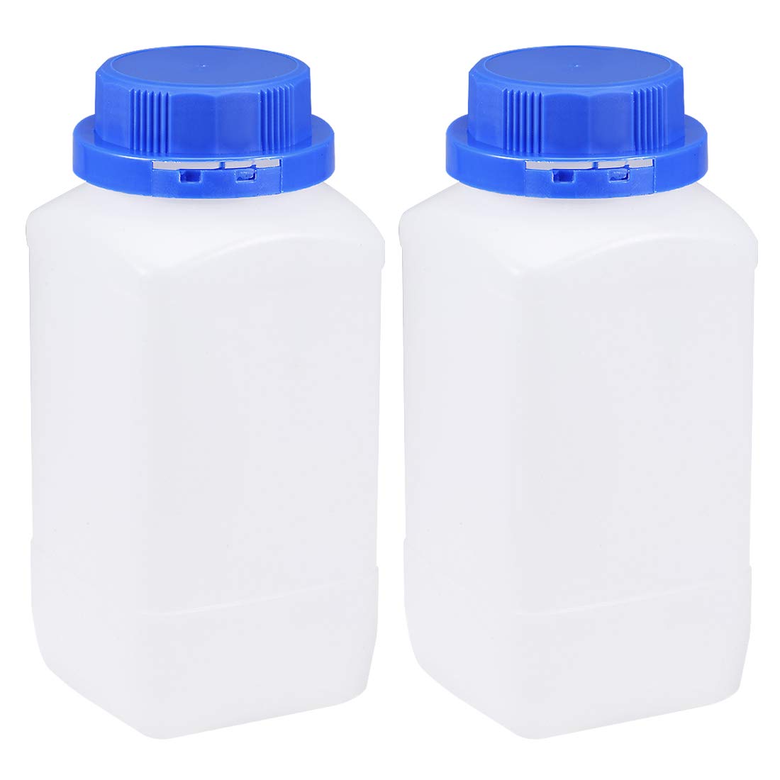 uxcell Plastic Lab Chemical Reagent Bottle 1000ml/34oz Wide Mouth Sample Sealing Liquid Storage Container Translucent 2pcs