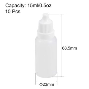 uxcell Plastic Dropper Bottle, 15ml/0.5oz Small Mouth Drop Bottles Empty Squeezable Eye Liquid Dropper Bottle 10pcs