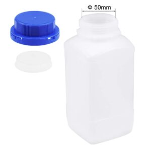 uxcell Plastic Lab Chemical Reagent Bottle 1000ml/34oz Wide Mouth Sample Sealing Liquid Storage Container Translucent 2pcs