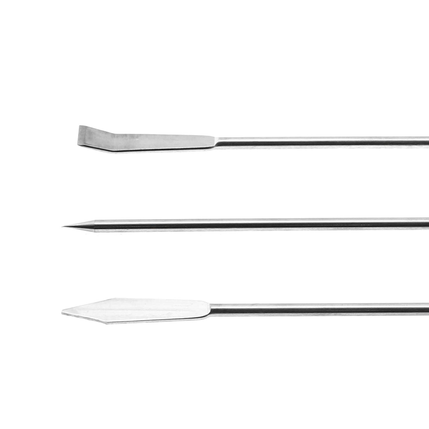 Maxmoral 1 Set Stainless Steel Micro Lab Sampling Scoop Spatulas Combination Reagent Spoon Laboratory Supplies (Pack of 4)