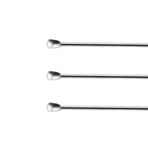 Maxmoral 1 Set Stainless Steel Micro Lab Sampling Scoop Spatulas Combination Reagent Spoon Laboratory Supplies (Pack of 4)