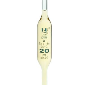 EISCO Volumetric Pipette, 20mL - Class A - Blue Markings - Yellow Coded - Borosilicate Glass