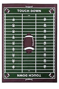 furnish my place 700 corner football play area rug for kids playroom, bathroom & kindergarten classroom, corner football field ground, green (3'3"x8')